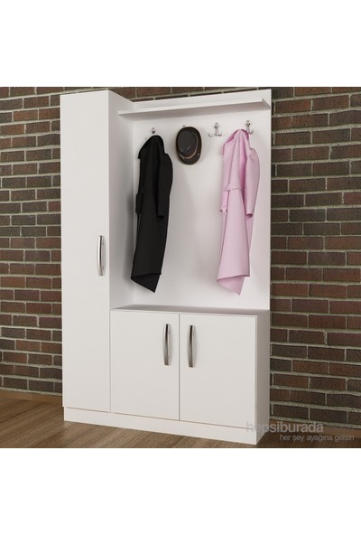 Decorotika Naturel Portmanto Beyaz