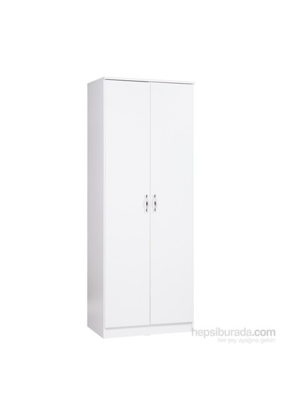 Tdesigno Modern 2 Kapaklı Gardırop - Beyaz