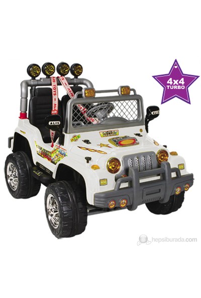 Aliş Mega Akülü Jeep / Beyaz