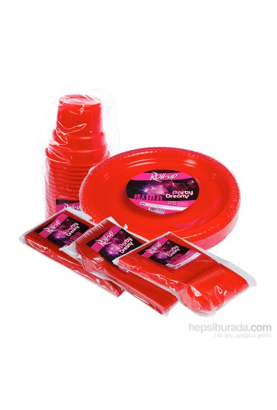 KullanAtMarket Kırmızı Sofra Seti 125 Adet KullanAtMarket Kırmızı Sofra Seti 125 Adet