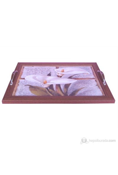 T-Tray Kulplu Tepsi Calla Ceviz T-Tray Kulplu Tepsi Calla Ceviz