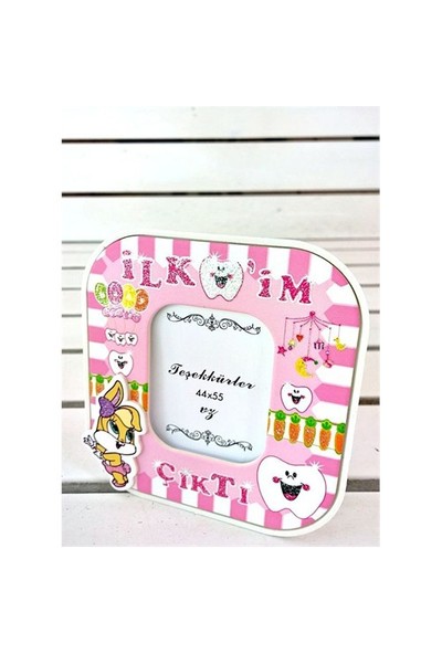 Toptansüs 15'Li İlk Dişim Çıktı Yazılı Çerçeve (Dayama Ayaklı) Mavi - 15 Adet / Paket