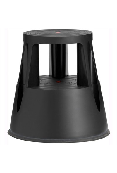 Twinco Siyah Çift Katlı Tekerlekli Yere Basan Devrilmez Tabure