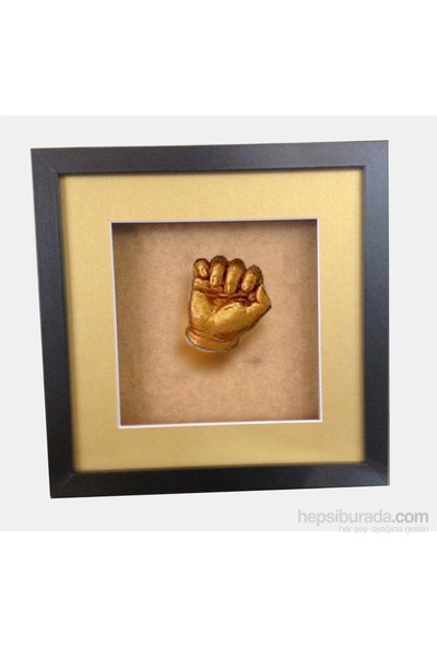 Küçük İzler Siyah Çerçeveli, Aljinat ile 3 boyutlu Çocuk El İzi Heykeli Kalıp Seti Küçük İzler Siyah Çerçeveli, Aljinat ile 3 boyutlu Çocuk El İzi Heykeli Kalıp Seti