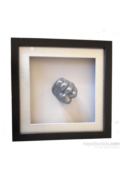 Küçük İzler Siyah Çerçeveli, Aljinat ile 3 boyutlu Çocuk El İzi Heykeli Kalıp Seti Küçük İzler Siyah Çerçeveli, Aljinat ile 3 boyutlu Çocuk El İzi Heykeli Kalıp Seti