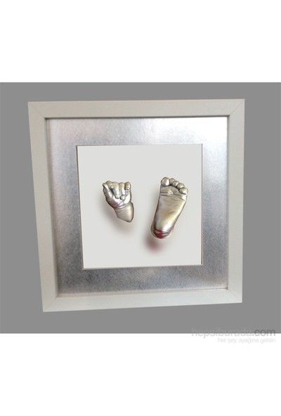 Küçük İzler Beyaz Çerçeveli Aljinat ile 3 boyutlu Bebek El Ve Ayak İzi Heykeli Kalıp Seti Küçük İzler Beyaz Çerçeveli Aljinat ile 3 boyutlu Bebek El Ve Ayak İzi Heykeli Kalıp Seti