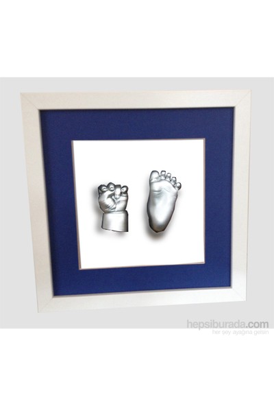 Küçük İzler Beyaz Çerçeveli Aljinat ile 3 boyutlu Bebek El Ve Ayak İzi Heykeli Kalıp Seti Küçük İzler Beyaz Çerçeveli Aljinat ile 3 boyutlu Bebek El Ve Ayak İzi Heykeli Kalıp Seti