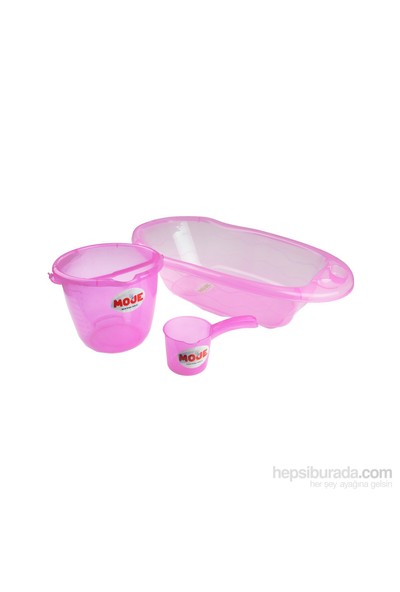 Moje Banyo Küvet-Kova-Maşrapa Seti ( Küvet Filesi Hediyeli! ) / Pembe Moje Banyo Küvet-Kova-Maşrapa Seti ( Küvet Filesi Hediyeli! ) / Pembe
