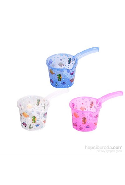 Sevi Bebe Desenli Şeffaf Banyo Kovası Beyaz