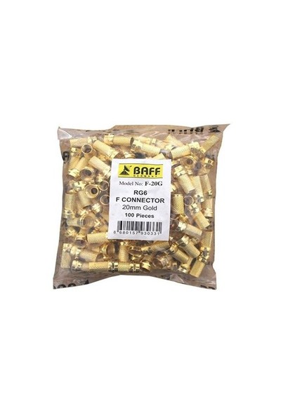 Baff Rg6 F Konnektör Gold Altın Sarı 100 Adet Baff Rg6 F Konnektör Gold Altın Sarı 100 Adet