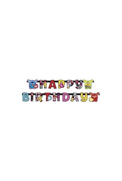 Parti Paketi Furby Happy Birthday Banner