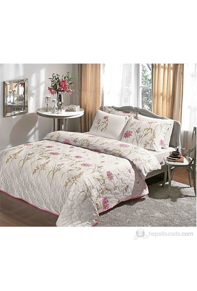 Taç Baskılı Pamuk Saten Çift Kişilik Evlilik Seti Janet V1 Pembe Taç Baskılı Pamuk Saten Çift Kişilik Evlilik Seti Janet V1 Pembe
