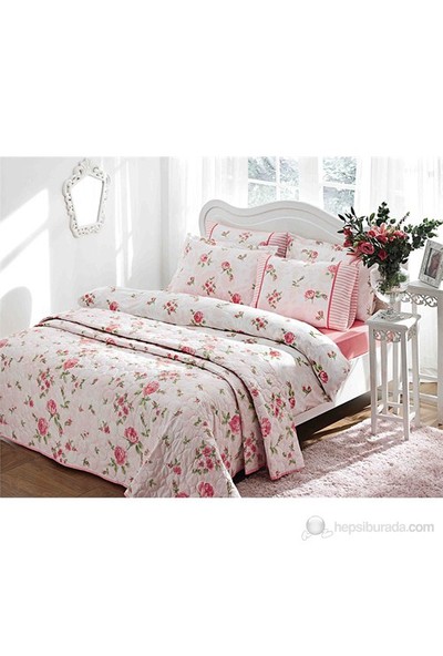 Taç Baskılı Pamuk Saten Evlilik Seti Nora V2 Pembe Taç Baskılı Pamuk Saten Evlilik Seti Nora V2 Pembe