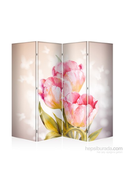 Decobritish 4 Kanatlı Tekerlekli Paravan