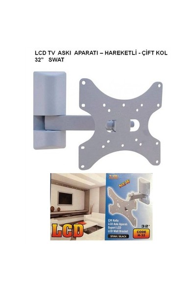 Swat 32'' Lcd Led Tv Çift Kol Hareketli Duvar Askı Aparatı Swat 32'' Lcd Led Tv Çift Kol Hareketli Duvar Askı Aparatı