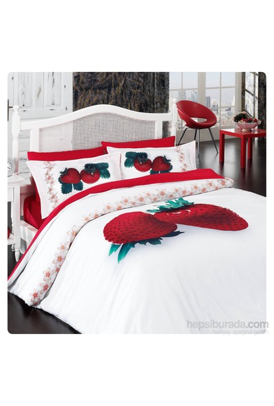 Prima Casa Saten Tek Kişilik Nevresim Takımı Çilek Prima Casa Saten Tek Kişilik Nevresim Takımı Çilek