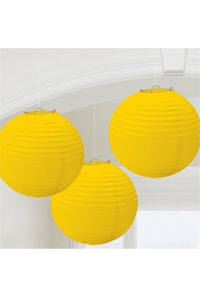 Pandoli Sarı Kağıt Fener Seti 3 Adet