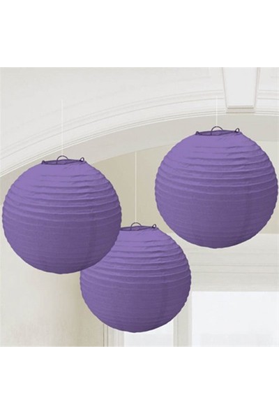 Pandoli Mor Kağıt Fener Seti 3 Adet