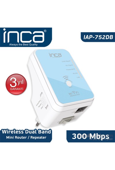 Inca IAP-752DB Wireless 300 Mbps 5 GHz DualBand Mini Router/ Repeater Inca IAP-752DB Wireless 300 Mbps 5 GHz DualBand Mini Router/ Repeater