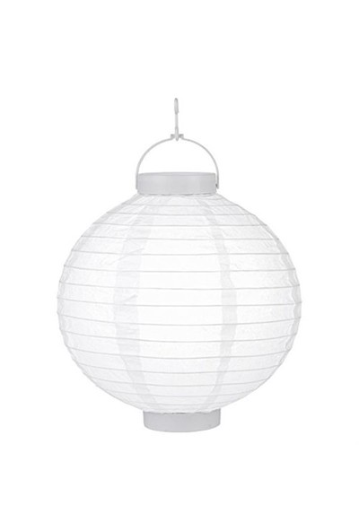 Pandoli 25 Cm Led Işıklı Kağıt Japon Feneri Beyaz Renk