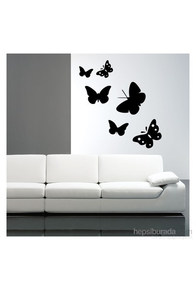 Kelebek Kadife Duvar Sticker 6 Adet