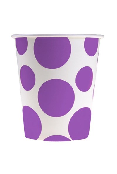 Pandoli Lila Beyaz Puantiyeli 180 Ml Karton Parti Bardağı 8 Adet Pandoli Lila Beyaz Puantiyeli 180 Ml Karton Parti Bardağı 8 Adet