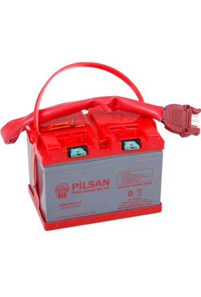 Pilsan 2x6v. Aku Seti 12 (Ah) Uzun Kablo Kırmızı Soketli