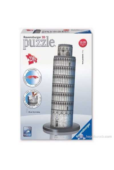 Ravensburger 3 Boyutlu 216 Parçalı Plastik Puzzle Pisa Kulesi-125579