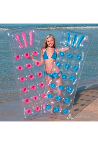 Bestway 43015 Deniz Yatağı Bardaklı Yastıklı & Şeffaf