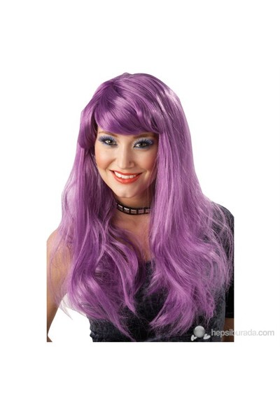 Yetişkin Mor Uzun Peruk