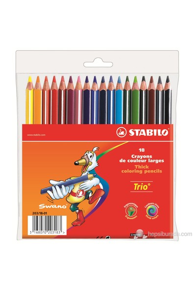 STABILO Trio thick Üçgen KBoya 18'li Pkt STABILO Trio thick Üçgen KBoya 18'li Pkt