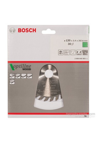Bosch - Optiline Serisi Ahşap İçin Daire Testere Bıçağı - 130 X 20/16 X 2,4 Mm, 30 Diş Bosch - Optiline Serisi Ahşap İçin Daire Testere Bıçağı - 130 X 20/16 X 2,4 Mm, 30 Diş