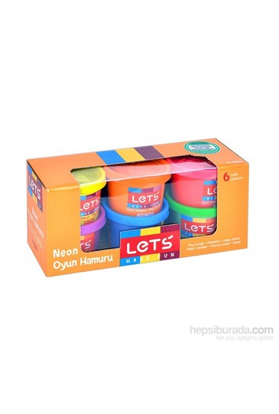 Lets Oyun Hamuru 6 Renk Fosforlu 600 Gr L8346