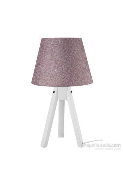 Modelight Trıpod Abajur Beyaz Ayak / Gül Kurusu Şapka