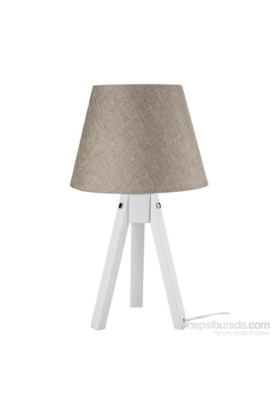 Modelight Trıpod Abajur Beyaz Ayak / Kum Beji Şapka