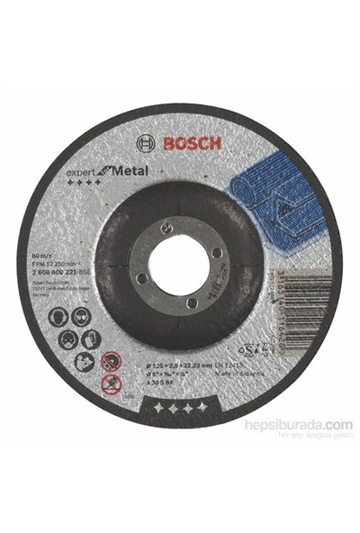 Bosch - Expert Serisi Metal İçin Bombeli Kesme Diski (Taş) - A 30 S Bf, 125 Mm, 2,5 Mm Bosch - Expert Serisi Metal İçin Bombeli Kesme Diski (Taş) - A 30 S Bf, 125 Mm, 2,5 Mm
