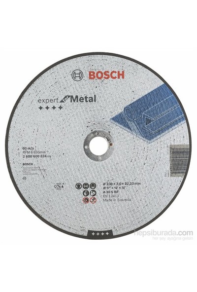 Bosch - Expert Serisi Metal İçin Düz Kesme Diski (Taş) - A 30 S Bf, 230 Mm, 3,0 Mm Bosch - Expert Serisi Metal İçin Düz Kesme Diski (Taş) - A 30 S Bf, 230 Mm, 3,0 Mm