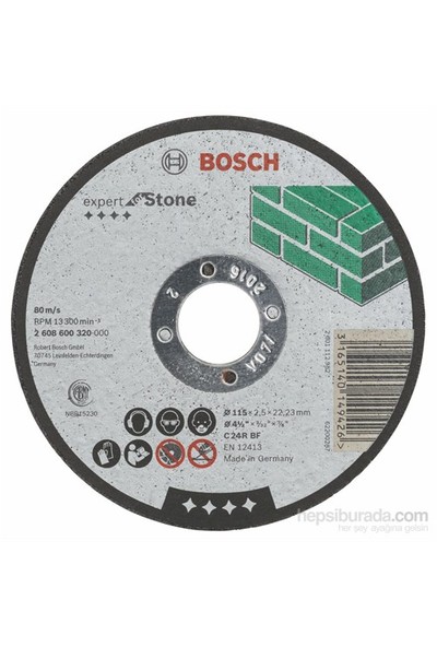 Bosch - Expert Serisi Taş İçin Düz Kesme Diski (Taş) - C 24 R Bf, 115 Mm, 2,5 Mm Bosch - Expert Serisi Taş İçin Düz Kesme Diski (Taş) - C 24 R Bf, 115 Mm, 2,5 Mm