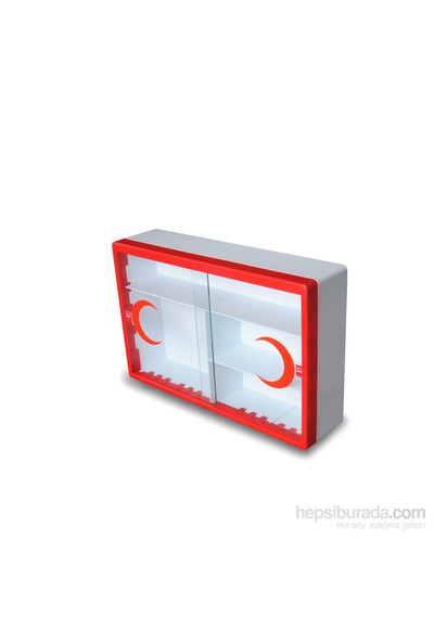 İpekel Ecza Dolabı Camlı Lüx Kırmızı