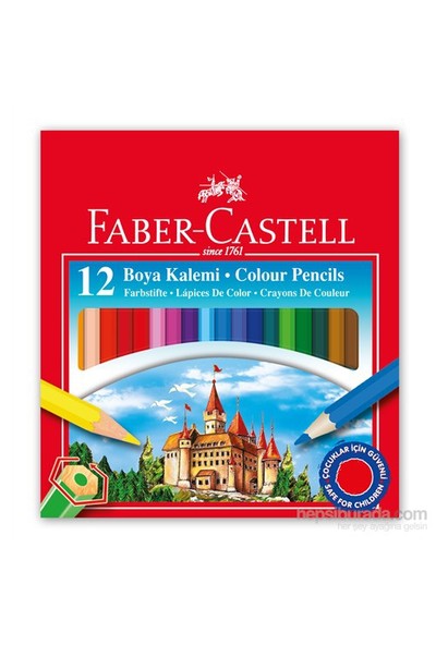 Faber-Castell Karton Kutu Boya Kalemi 12 Renk Yarım Boy 5171116412 Faber-Castell Karton Kutu Boya Kalemi 12 Renk Yarım Boy 5171116412