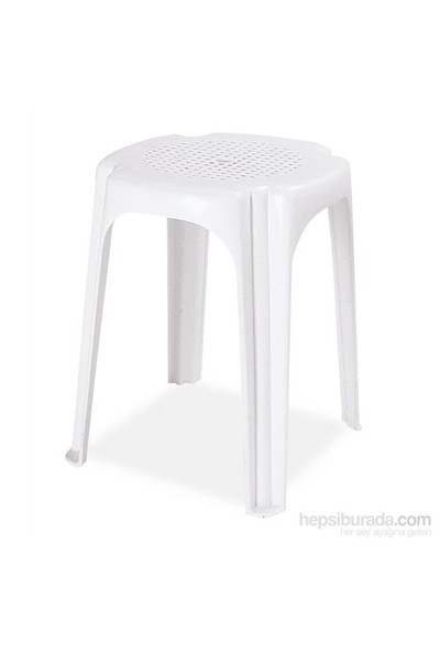 Papatya İnci Tabure Plastik Beyaz