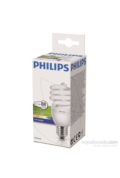 Philips EconomyTwister 20W Beyaz Işık Normal Duy Philips EconomyTwister 20W Beyaz Işık Normal Duy