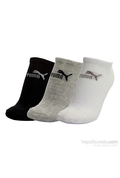 Puma Sneaker-V 3P 3'lü Çorap - (Gri/Beyaz/Siyah)
