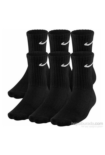 Nike Sx4465-001 6 Lı Çorap Seti Siyah