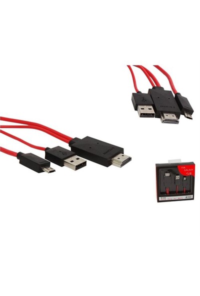 S-Link Samsung Galaxy S3+S4+Note2 Mhl-60 (Ip-562) Şarj + Hdmi Kablosu