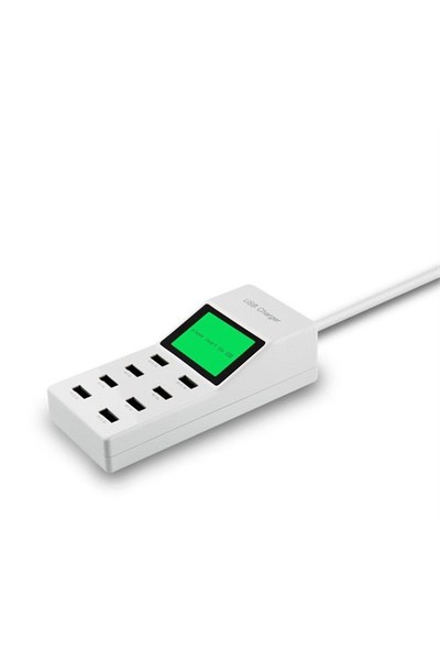 Petrix Usb Çoklu Şarj Aleti Dijital Göstergeli 8 Port Girişli Petrix Usb Çoklu Şarj Aleti Dijital Göstergeli 8 Port Girişli