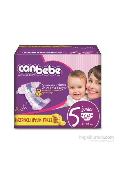 Canbebe Bebek Bezi Aylık Paket 5 Beden 64 Adet Canbebe Bebek Bezi Aylık Paket 5 Beden 64 Adet
