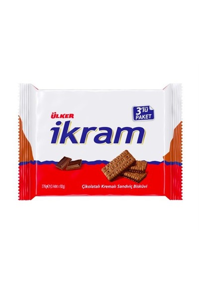 Ülker İkram Kremalı Çikolatalı Bisküvi 3x92 gr