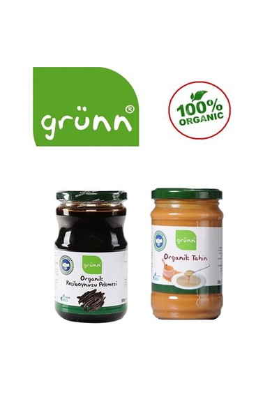 Grünn Organik Keçiboynuzu Pekmezi 850 gr + Grünn Organik Tahin 300 gr Grünn Organik Keçiboynuzu Pekmezi 850 gr + Grünn Organik Tahin 300 gr