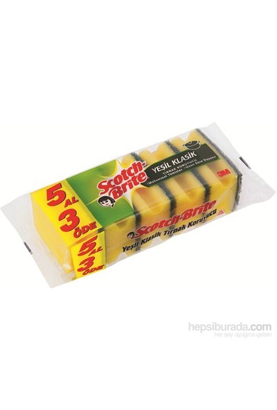 Scotch Brite Yeşil Klasik Tırnak Koruyucu Sünger 5'li
